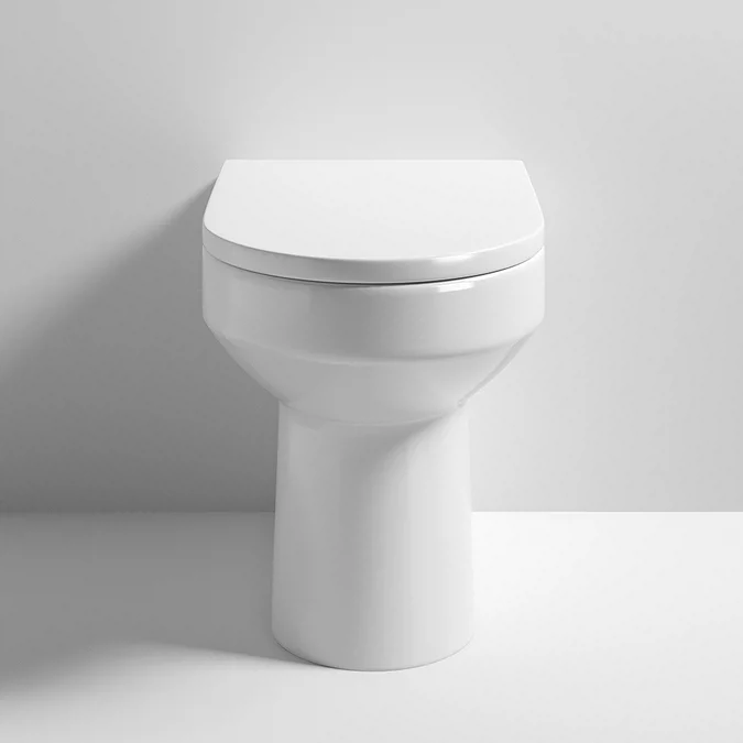 Milton Modern Round Comfort Height BTW Pan + Soft Close Seat - Bath Head