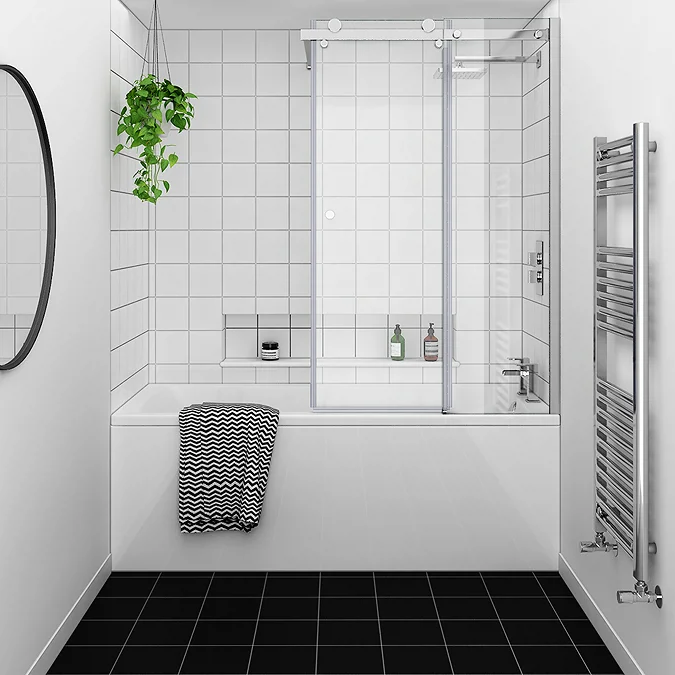 Kent Square Single Ended Bath with Bi-Fold Screen - Bath Head