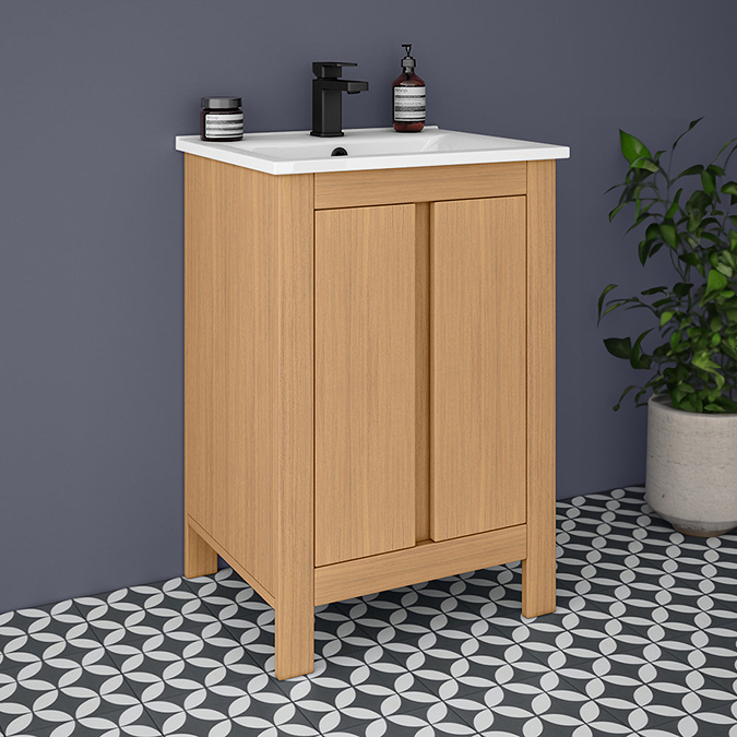 Valencia Naturale Oak Effect Vanity Unit - 550mm Wide - Bath Head