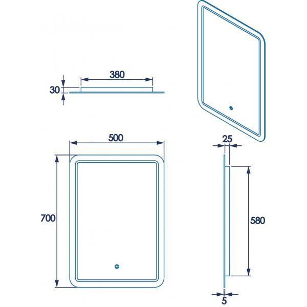 Croydex Chawston Hang N Lock Illuminated Mirror with Demister Pad 700 x ...