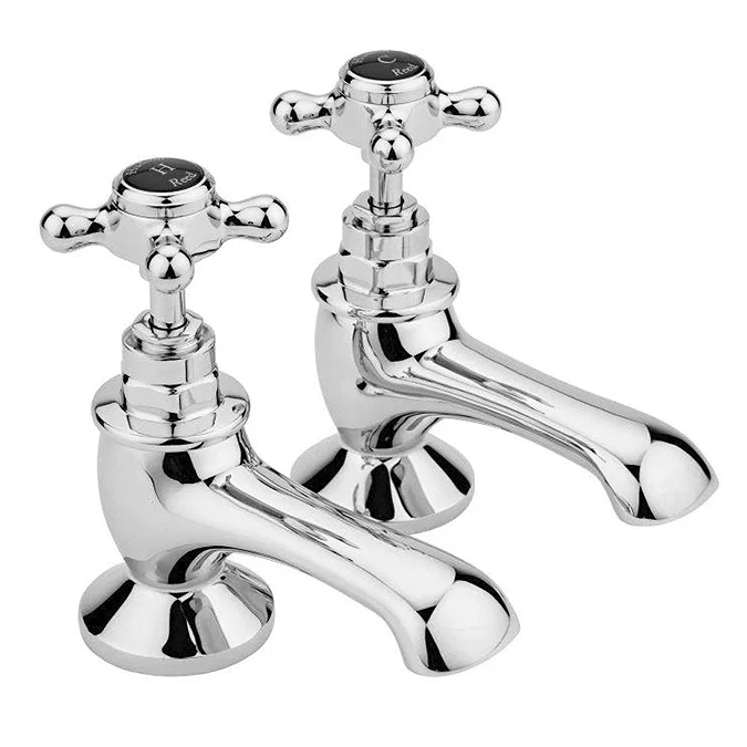 Hudson Reed Topaz Black Bath Taps - Chrome - Bath Head