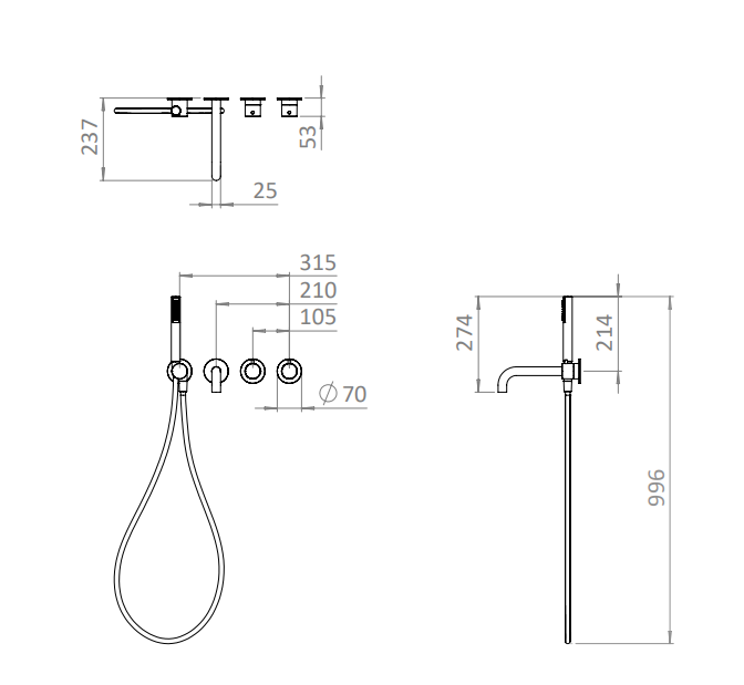 Crosswater MPRO Module Matt Black 2 Outlet 2 Handle Shower Valve with ...