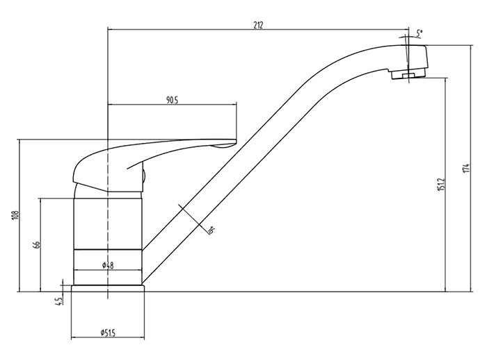 Neptune White Single Lever Kitchen Sink Mixer Tap with Swivel Spout ...