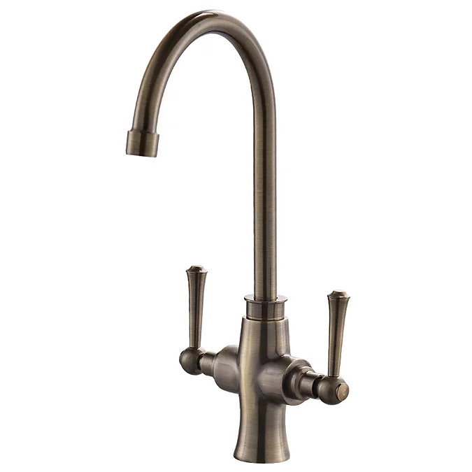 Bower Trafalgar Dual Lever Kitchen Mixer Tap – Antique Brass - Bath Head